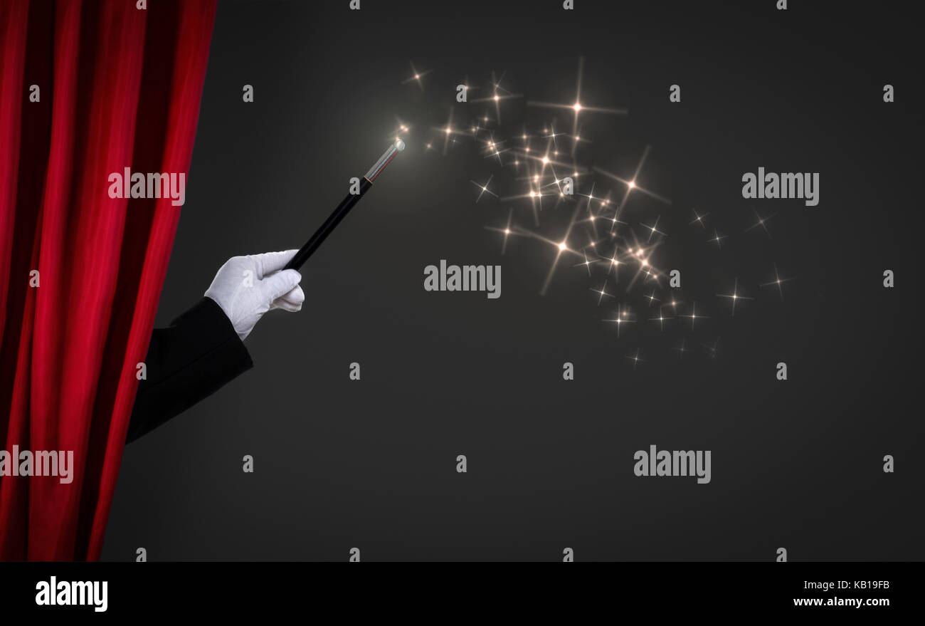 magic wand on stage, advertisement concept Stock Photo - Alamy