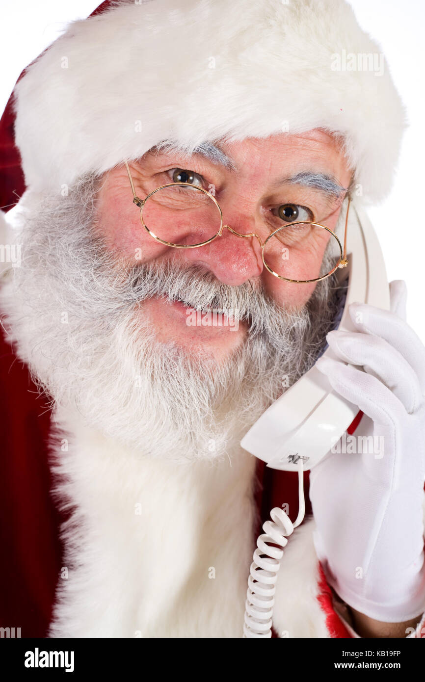 An authentic, traditional Santa with a real beard Stock Photo - Alamy
