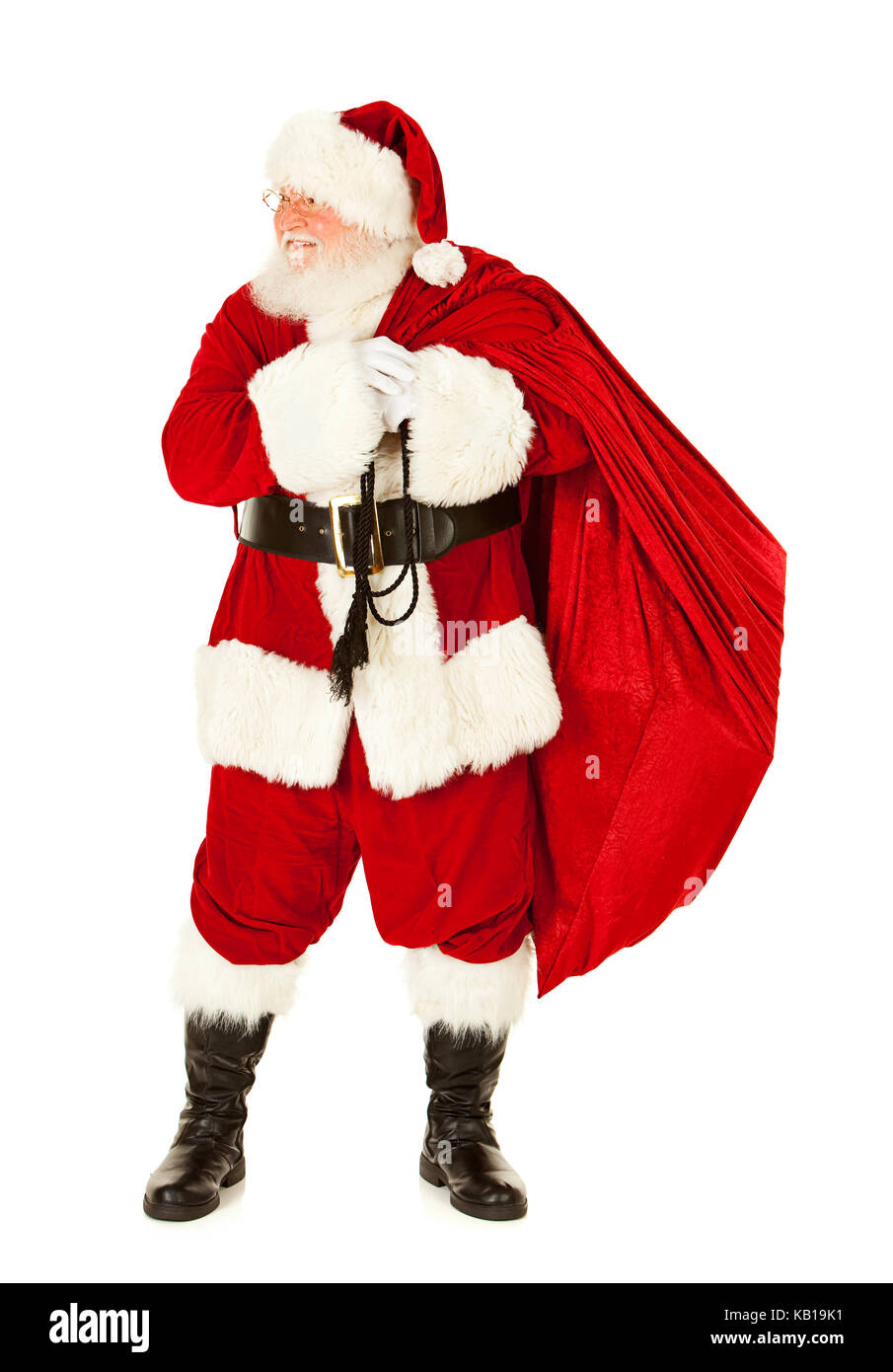 Extensive series of an isolated on white, Caucasian, authentic Santa ...