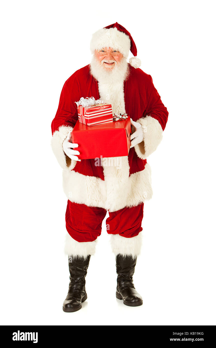 Extensive series of an isolated on white, Caucasian, authentic Santa ...