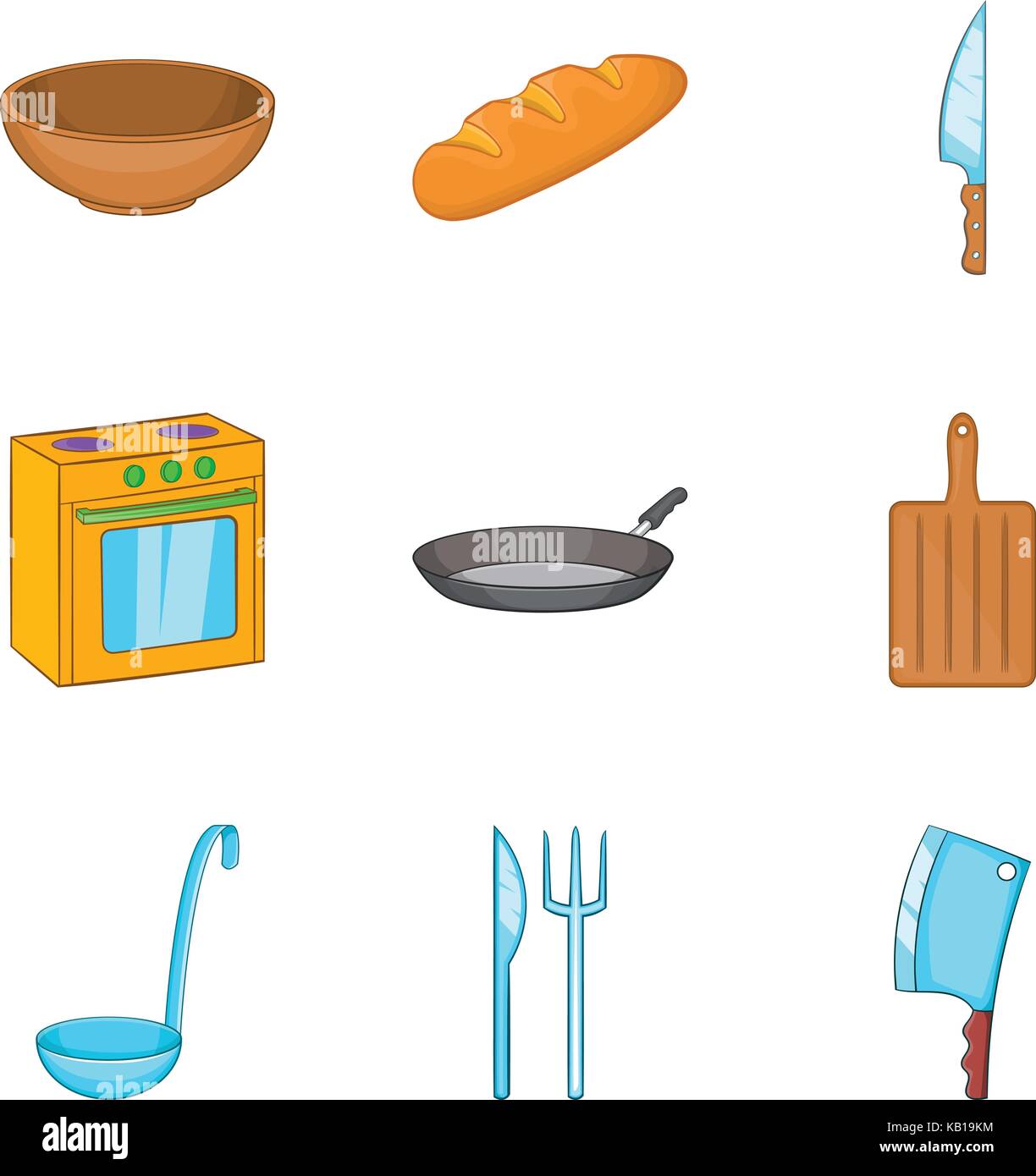 Cook room icons set, cartoon style Stock Vector Image & Art - Alamy