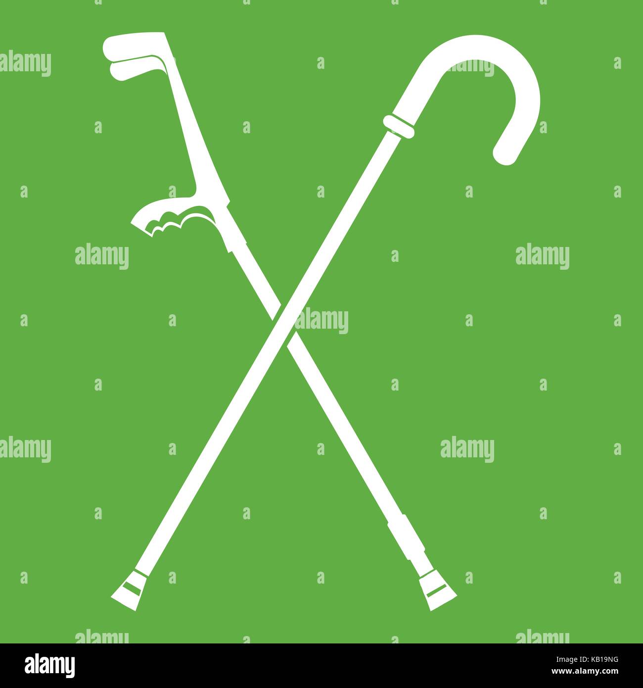 Walking cane icon green Stock Vector Image & Art - Alamy