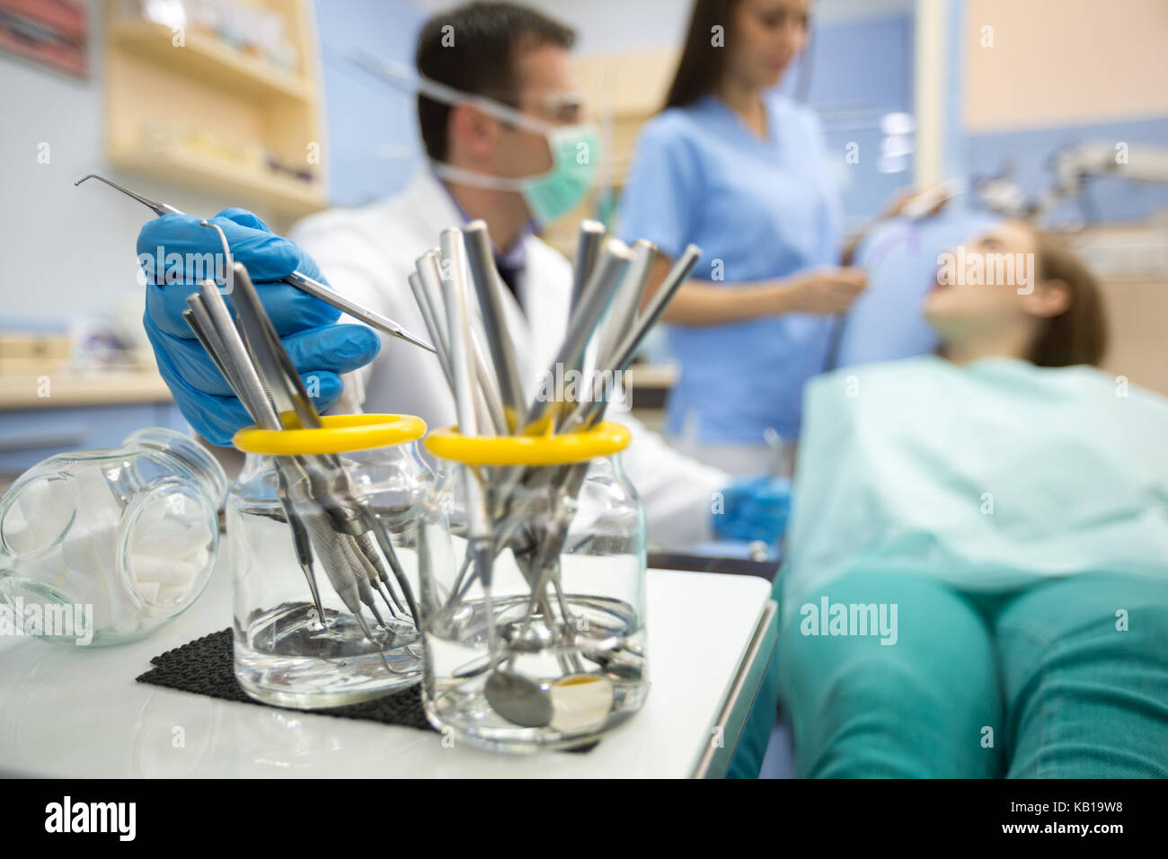 Close up dentist examining teeth hi-res stock photography and images ...