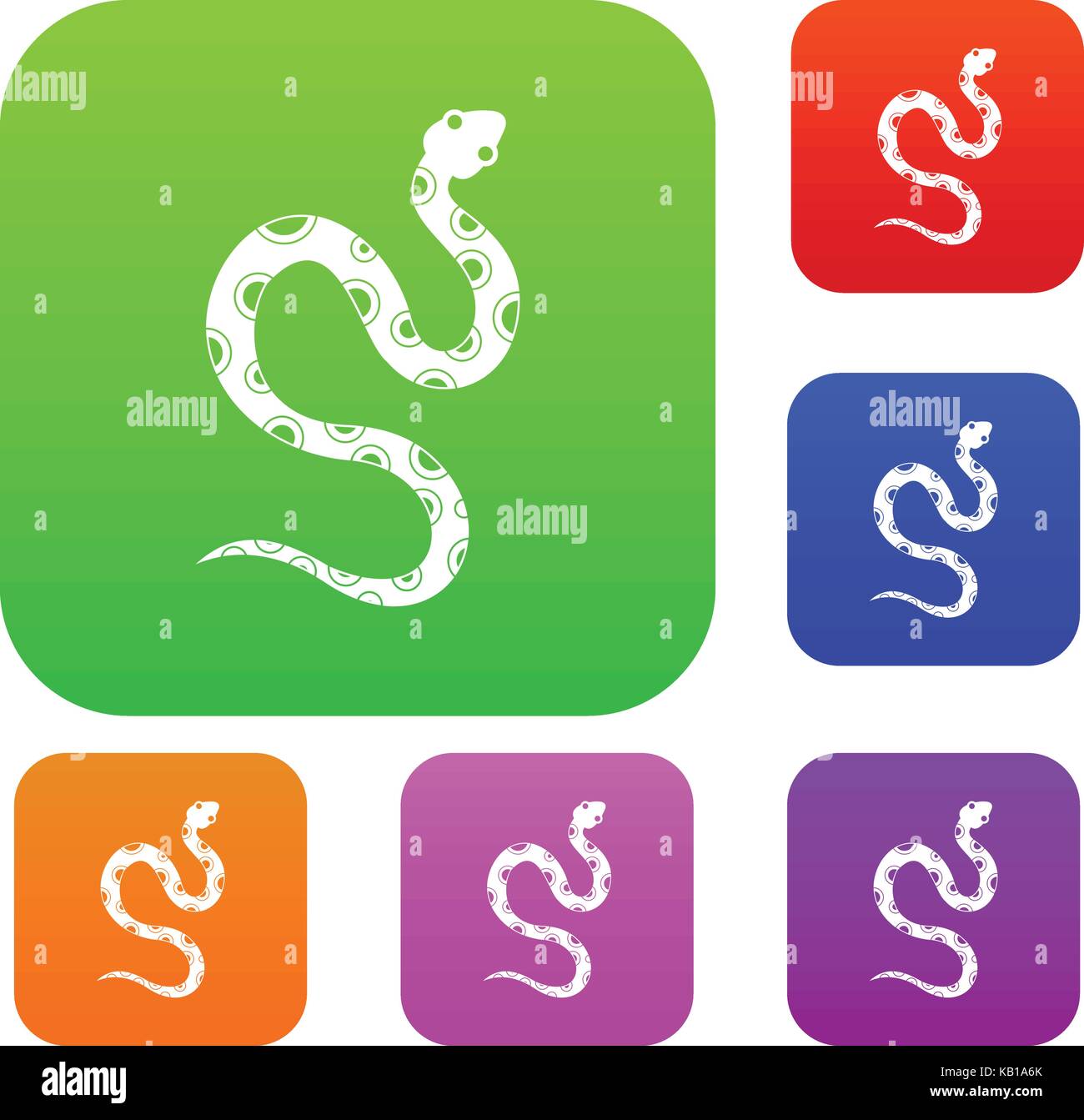 Venomous snake set color collection Stock Vector Image & Art - Alamy