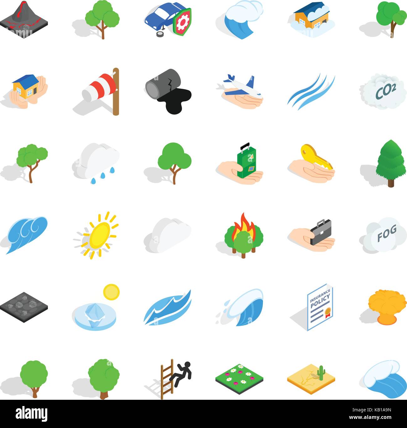 Calamity icons set, isometric style Stock Vector Image & Art - Alamy