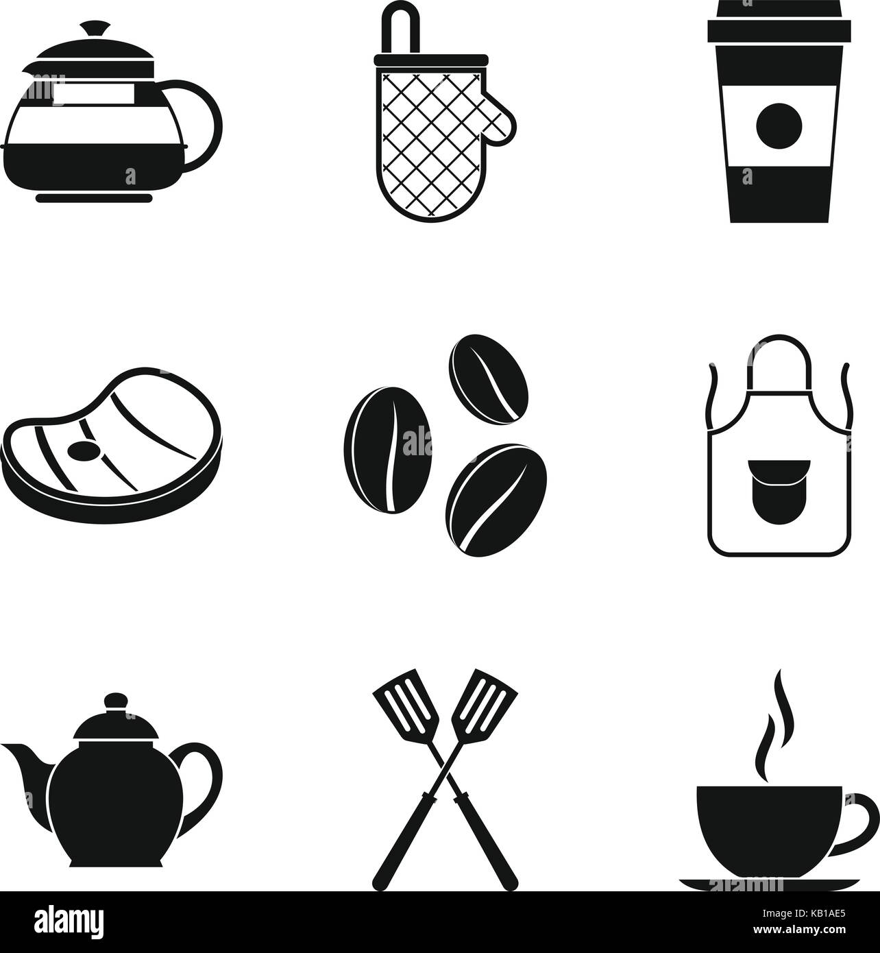 Roast icons set, simple style Stock Vector Image & Art - Alamy