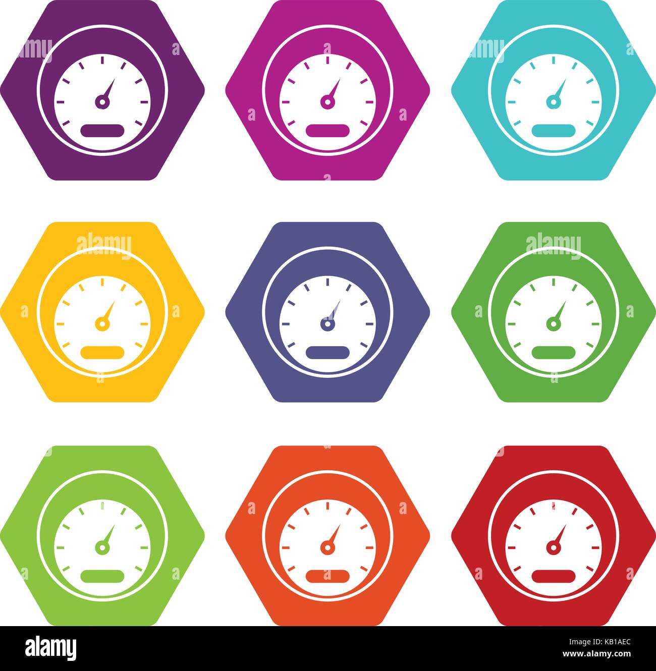 Speedometer icon set color hexahedron Stock Vector Image & Art - Alamy