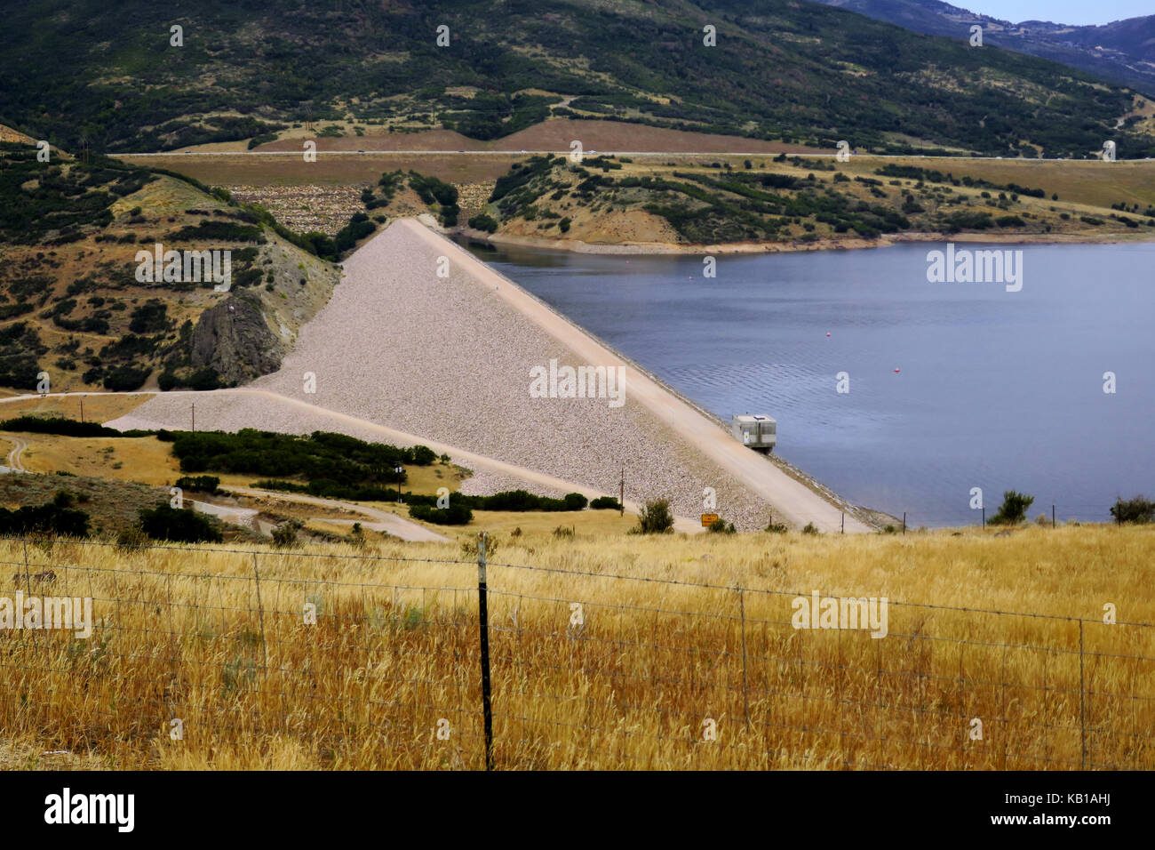 A gravel dam in Utah Stock Photo - Alamy