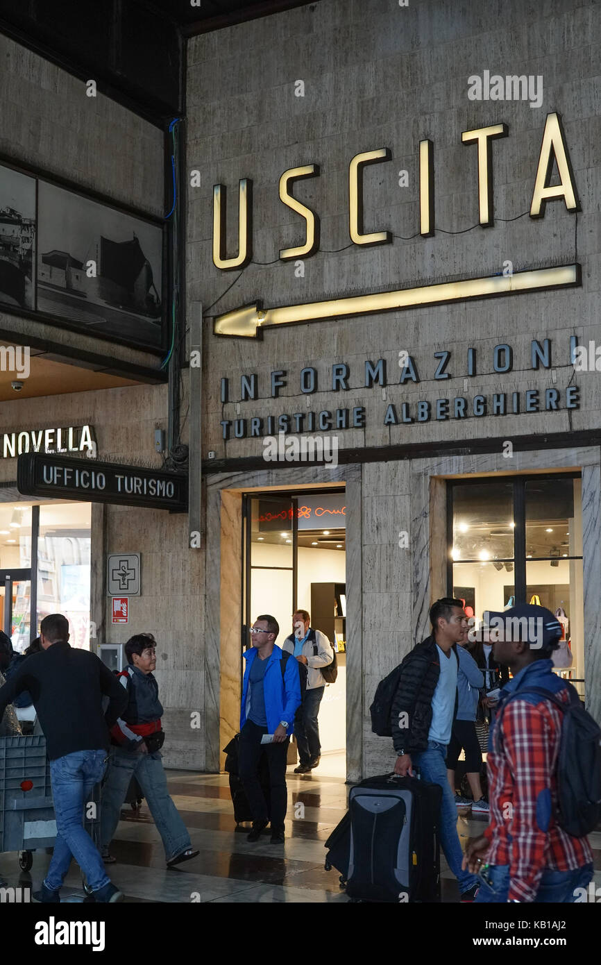 A general view of the old-fashioned signs inside the train station in ...