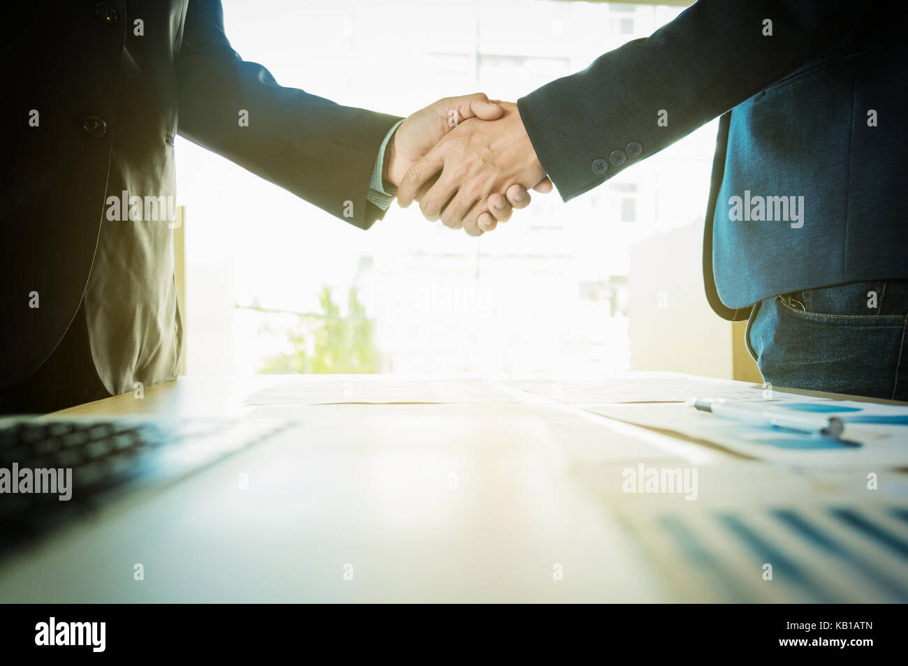 Business partnership meeting concept. Image businessmans handshake. Successful businessmen ...