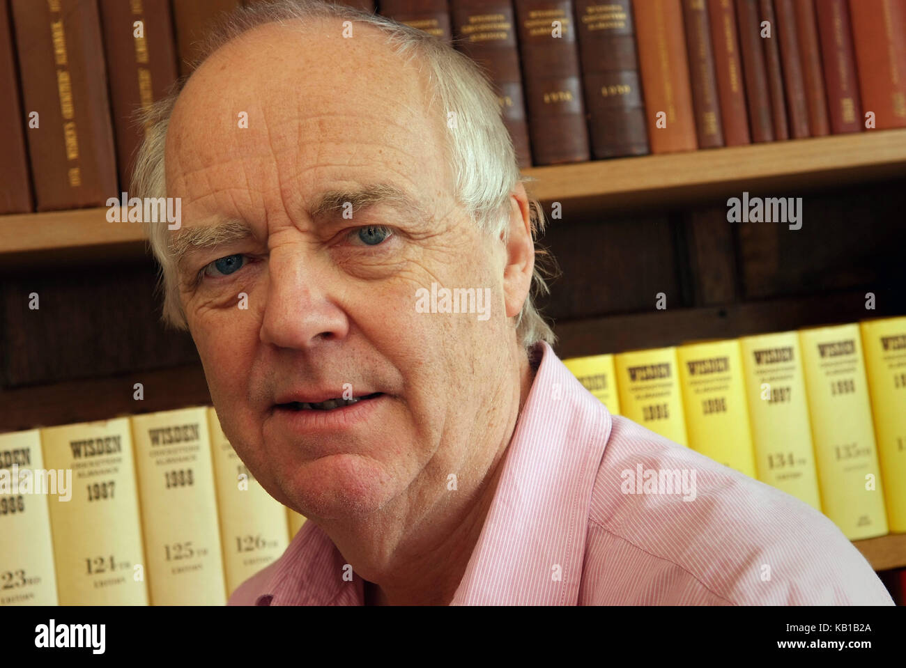 Sir Tim Rice with his collection of Wisden's Almanac at his holiday ...