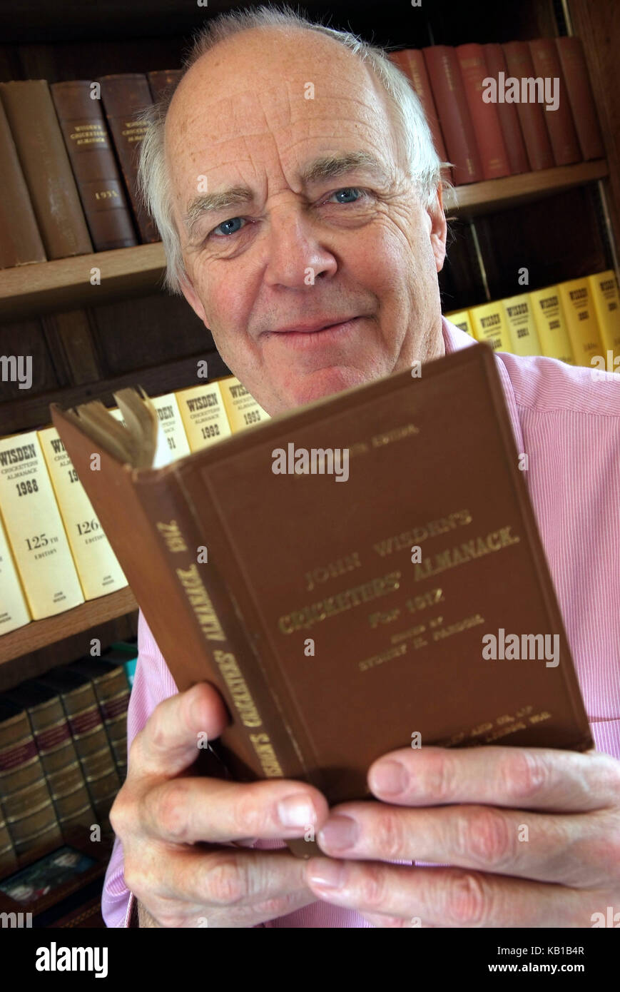 Sir Tim Rice with his collection of Wisden's Almanac at his holiday ...