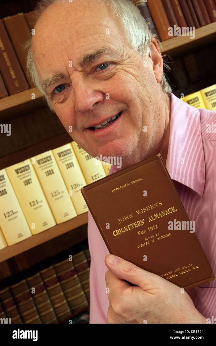 Sir Tim Rice with his collection of Wisden's Almanac at his holiday ...