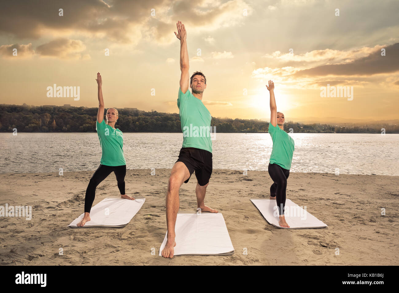 group of people doing workout Stock Photo - Alamy