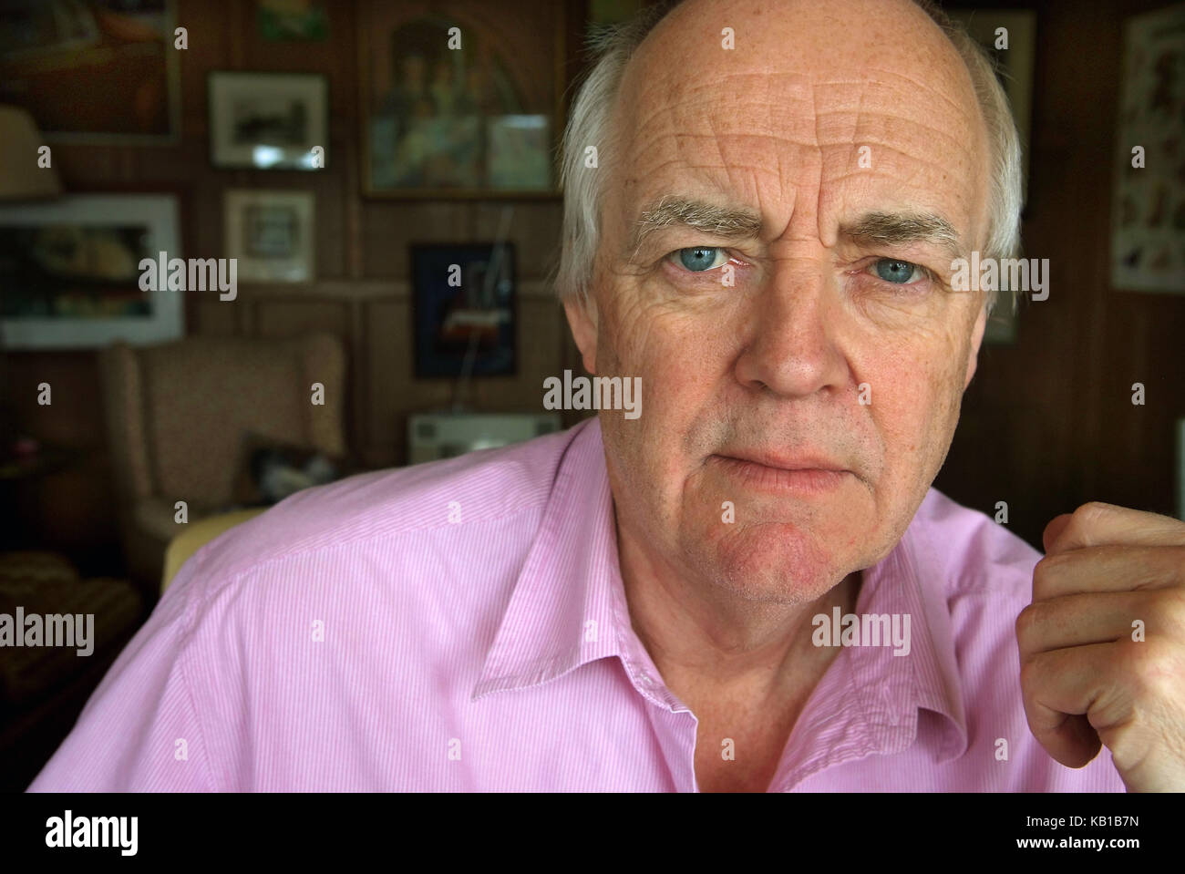 Sir Tim Rice with his collection of Wisden's Almanac at his holiday ...