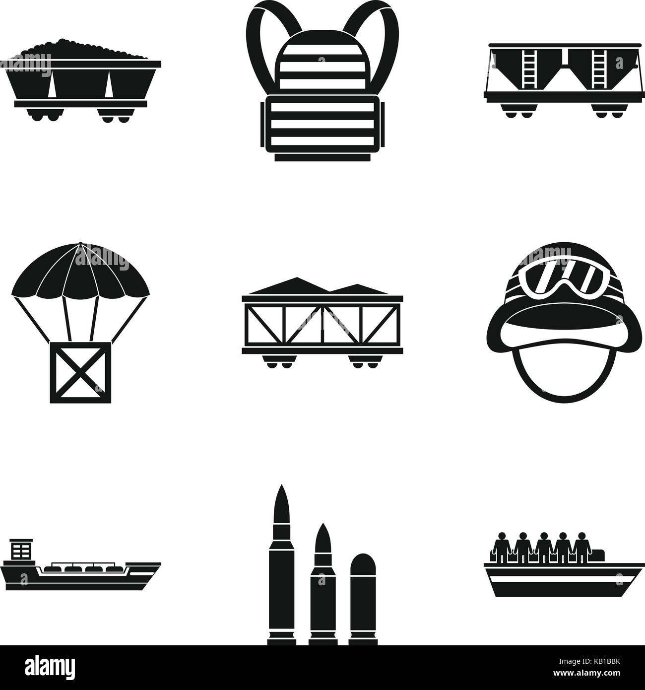 Combative icons set, simple style Stock Vector Image & Art - Alamy