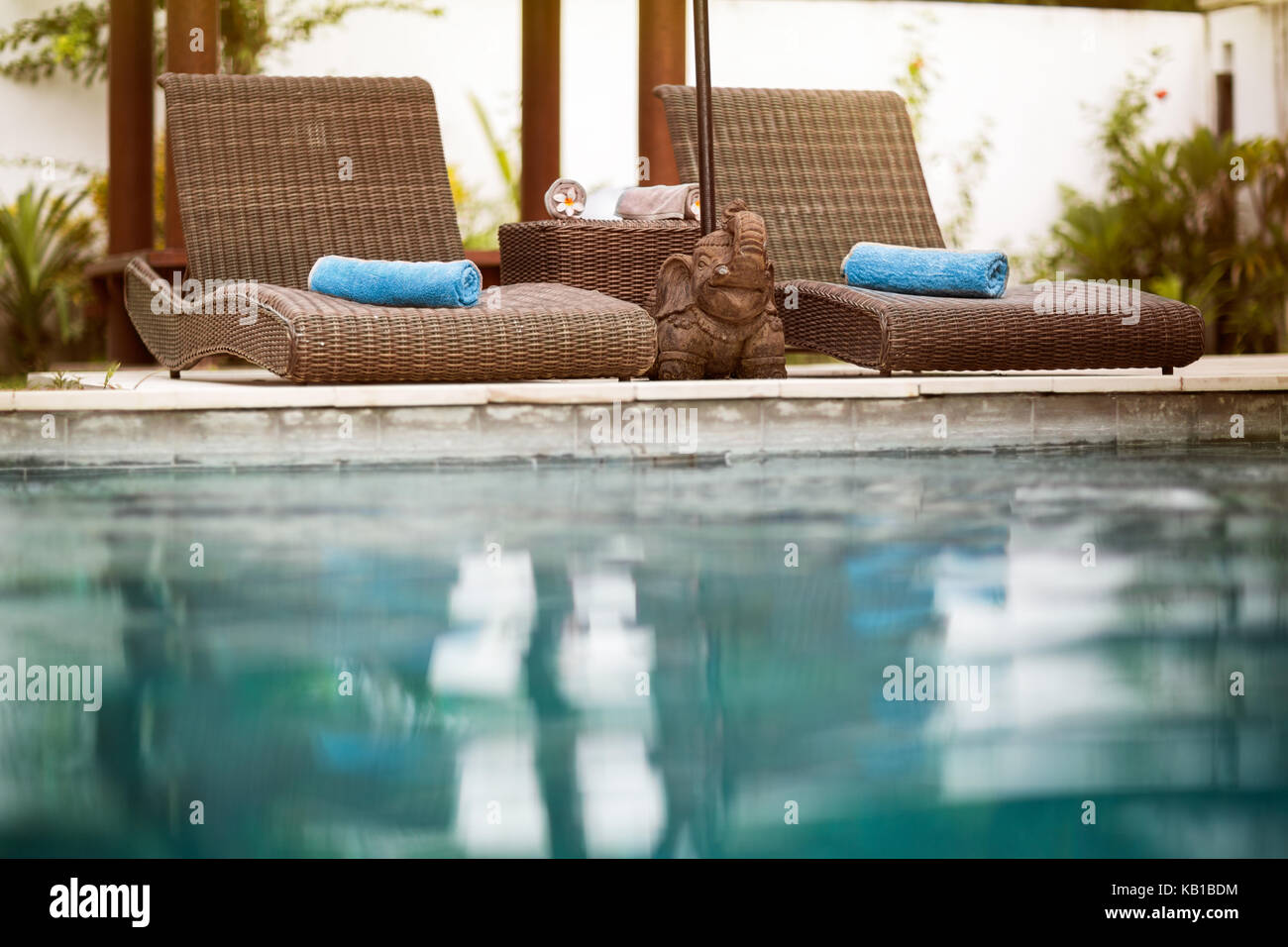 Swimming pool, Bali style, Thailand Stock Photo - Alamy
