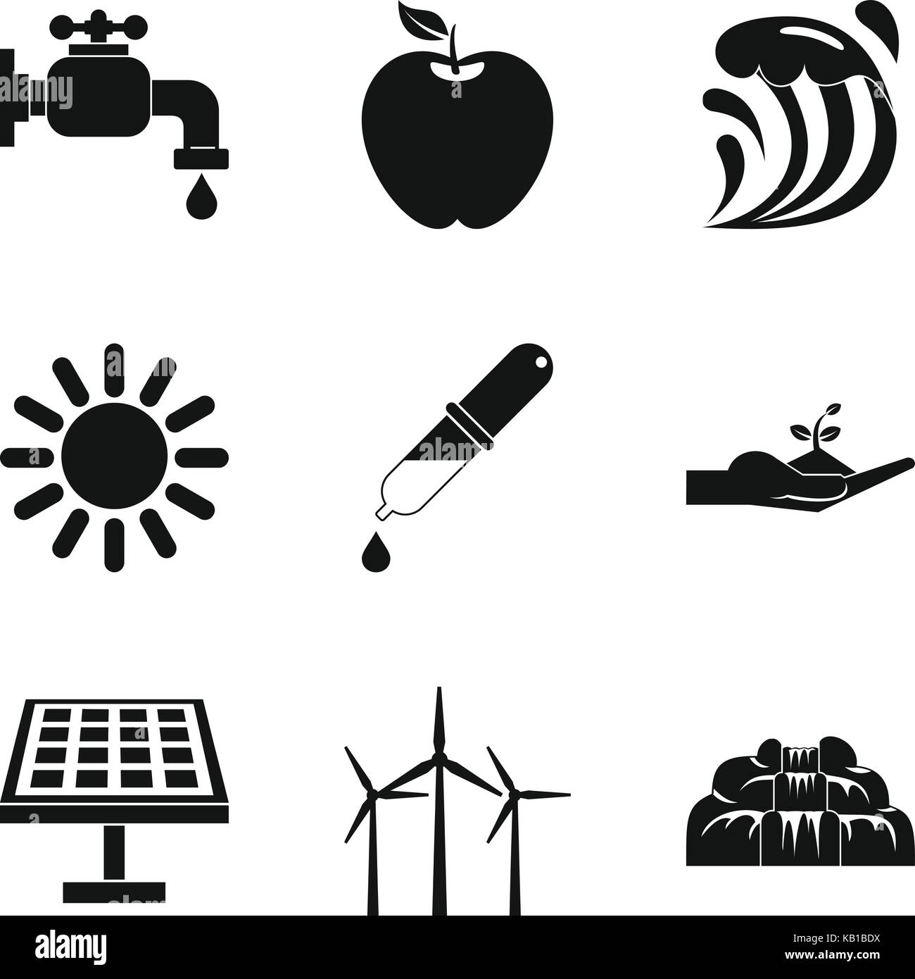 Particle icons set, simple style Stock Vector Image & Art - Alamy