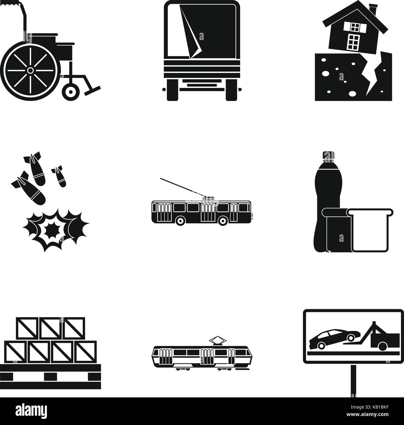 Warlike icons set, simple style Stock Vector Image & Art - Alamy