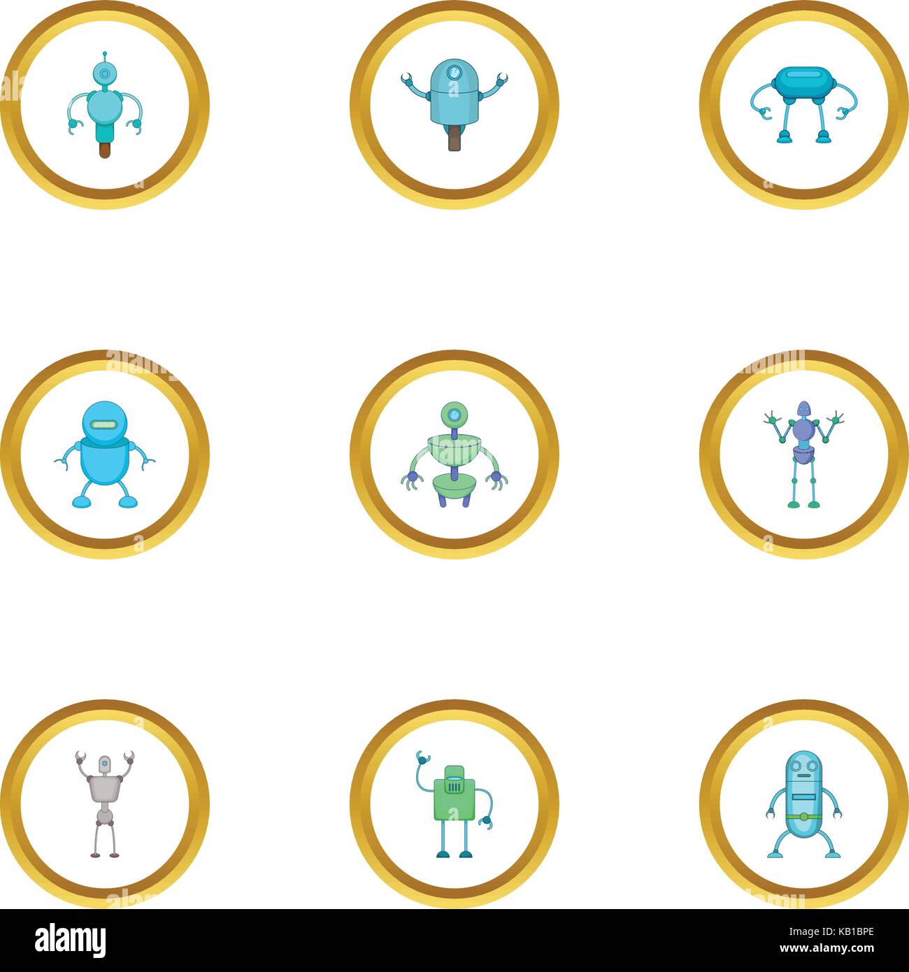 Technology robot icons set, cartoon style Stock Vector Image & Art - Alamy