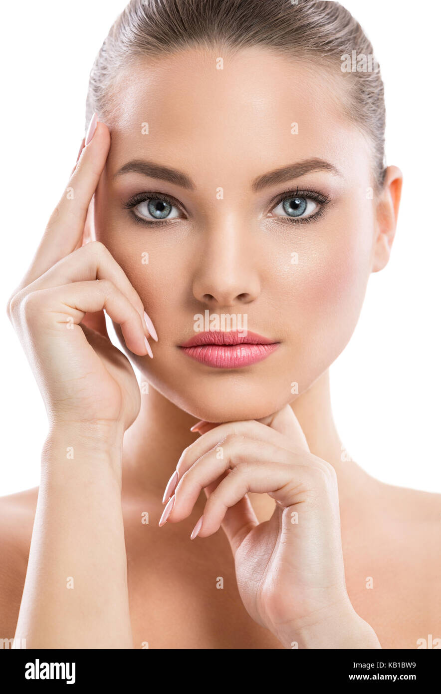 Beauty model girl portrait looking at camera Stock Photo - Alamy