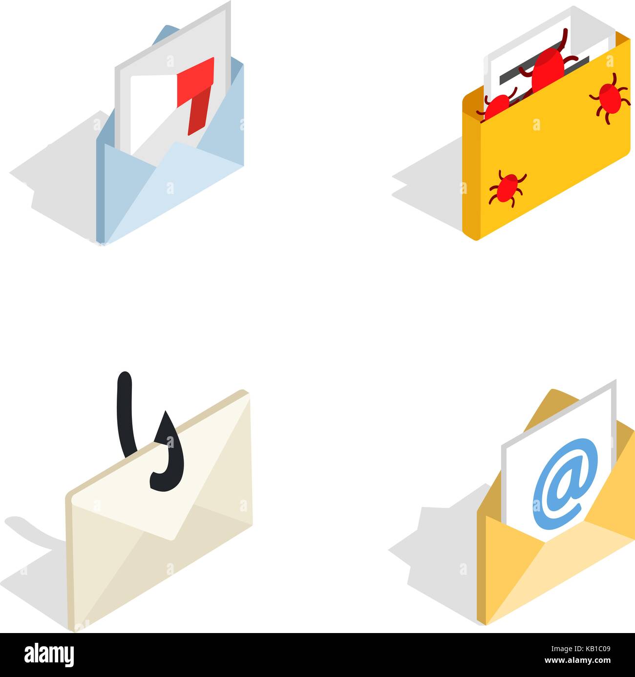 Mail icon set, isometric style Stock Vector Image & Art - Alamy
