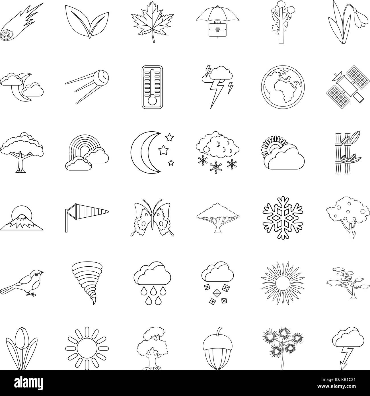 Forecast icons set, outline style Stock Vector Image & Art - Alamy