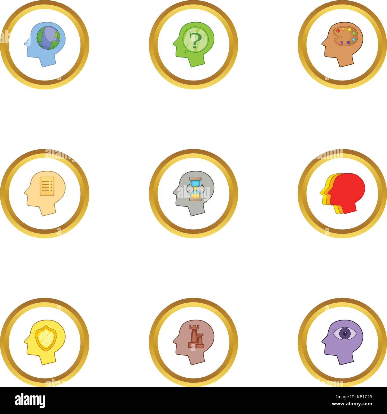 Head logo icons set, cartoon style Stock Vector Image & Art - Alamy