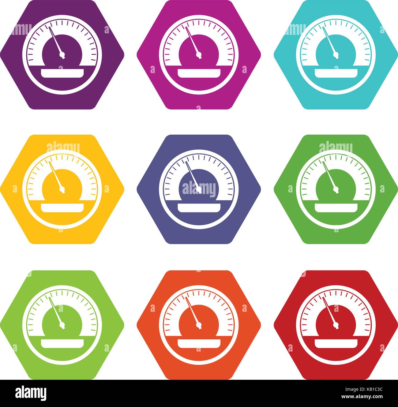 Speedometer icon set color hexahedron Stock Vector Image & Art - Alamy