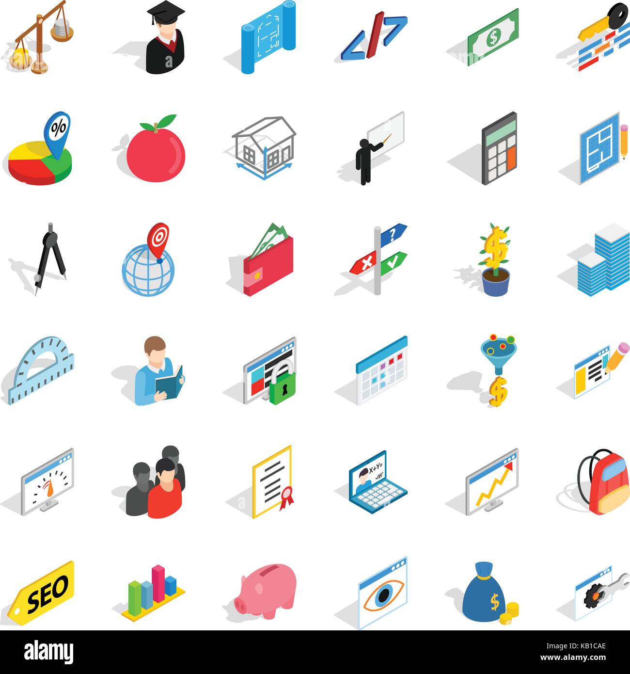 Numerator icons set, isometric style Stock Vector Image & Art - Alamy