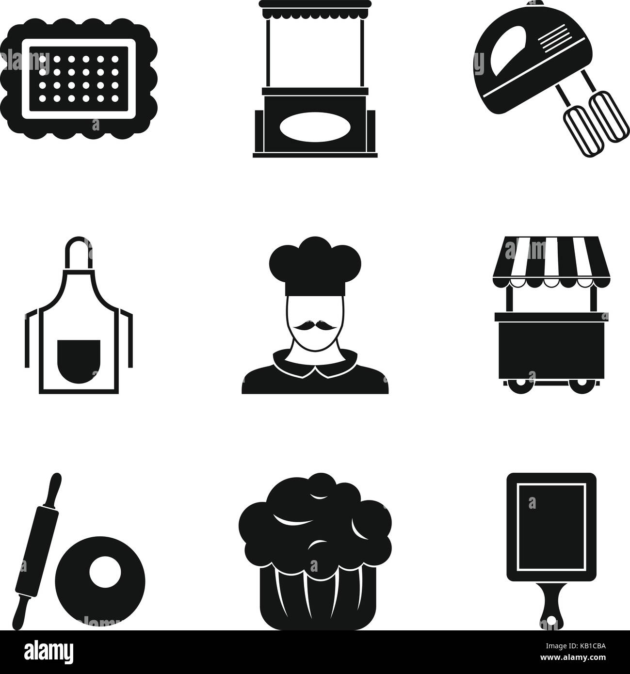 Sponge cake icons set, simple style Stock Vector Image & Art - Alamy