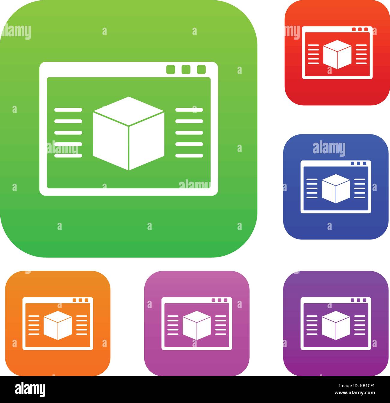 3d model set color collection Stock Vector Image & Art - Alamy