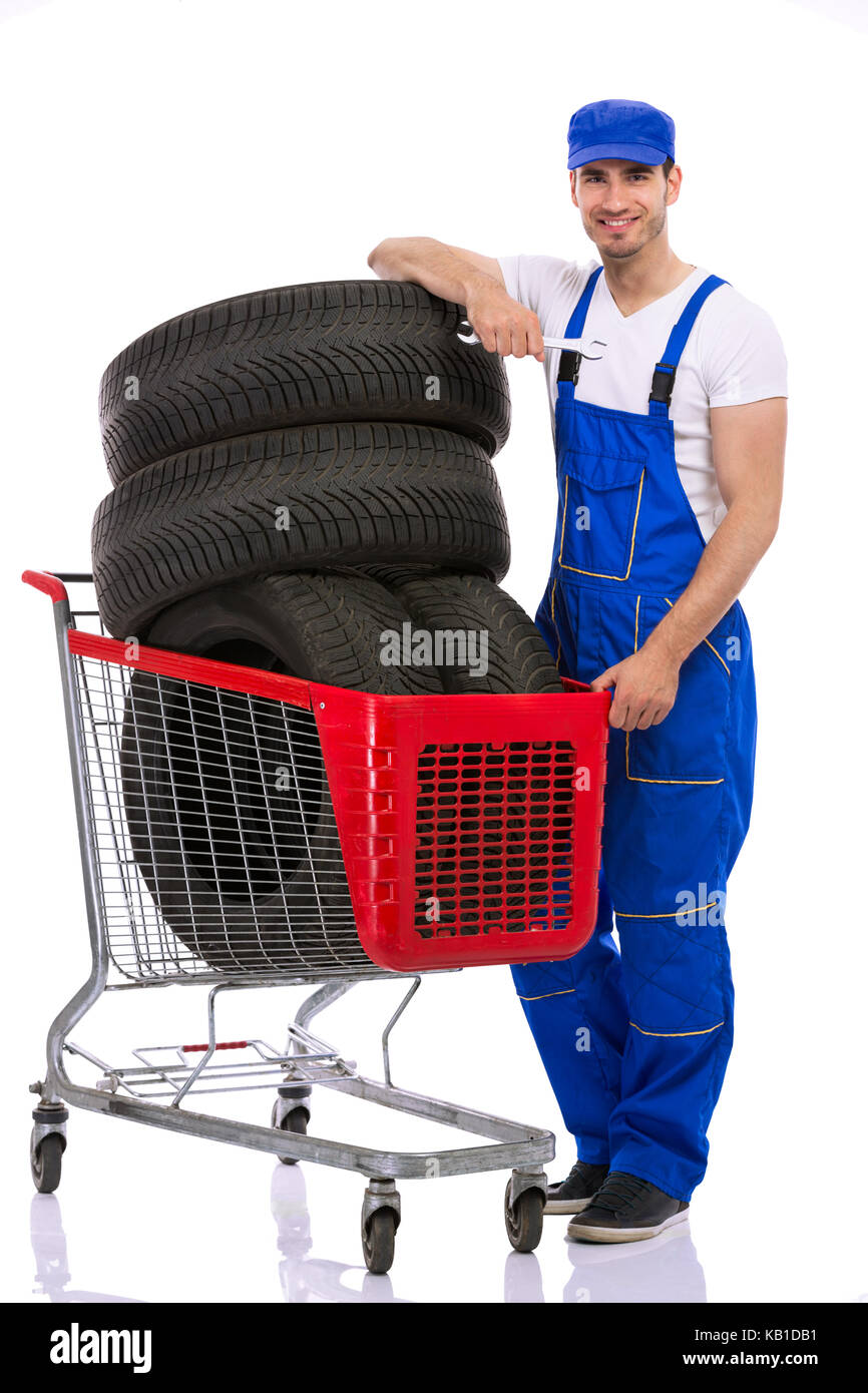 Car mechanic in rubber Cut Out Stock Images & Pictures - Alamy
