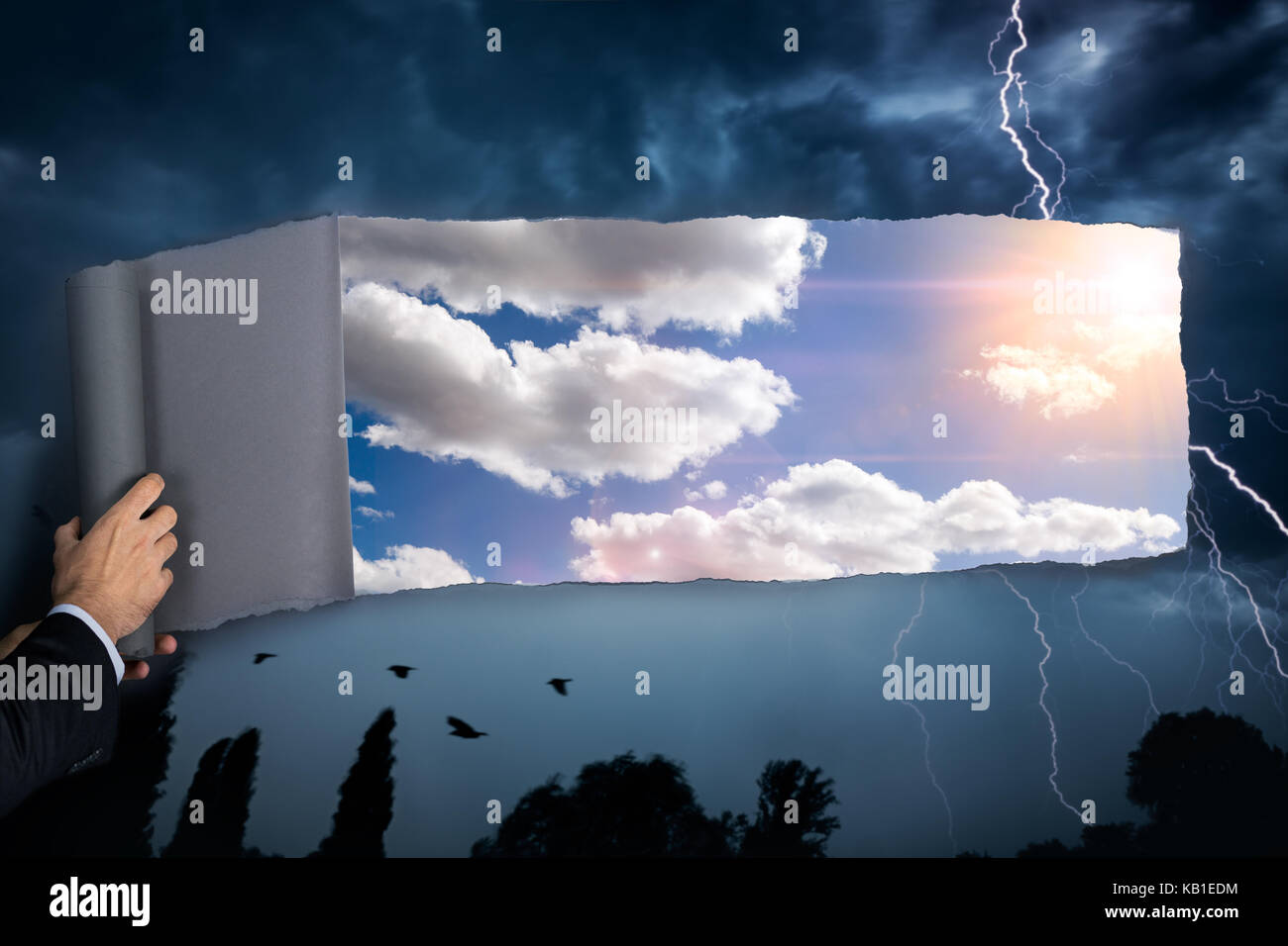 male hand changing reality, making better reality Stock Photo - Alamy