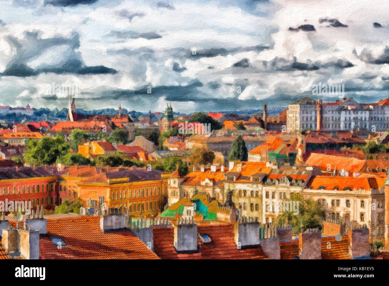 Prague skyline drawing hi-res stock photography and images - Alamy