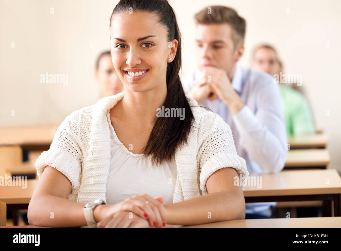 Student in class in classroom Stock Photo - Alamy