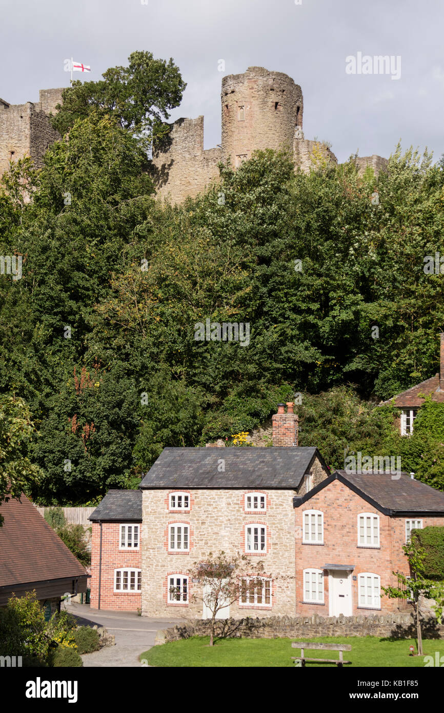Ludlow Castle overlooking the market town of Ludlow, Shropshire ...
