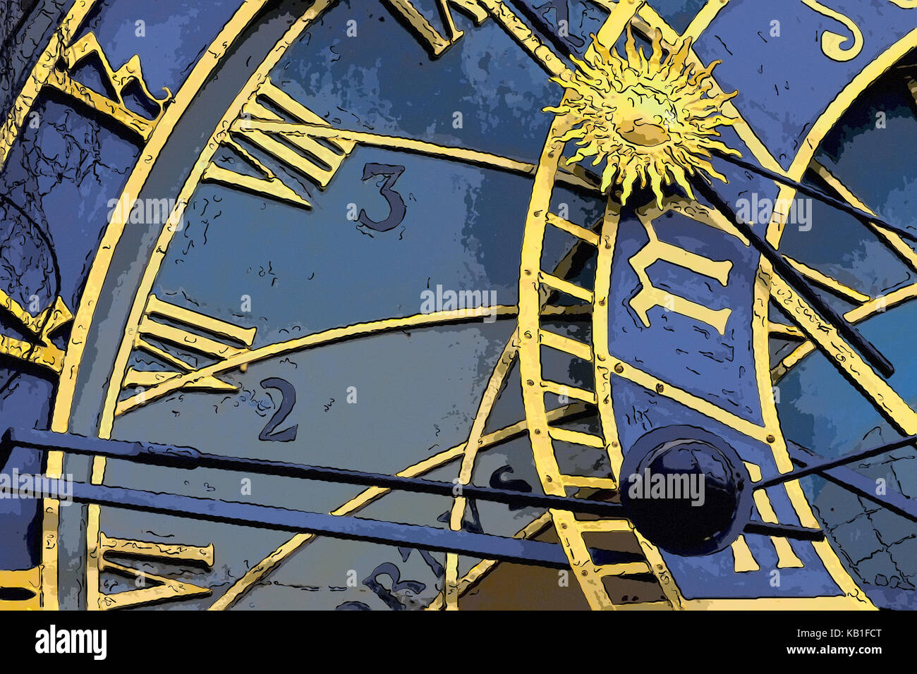 The medieval astronomical clock in the Old Town square in Prague Stock ...