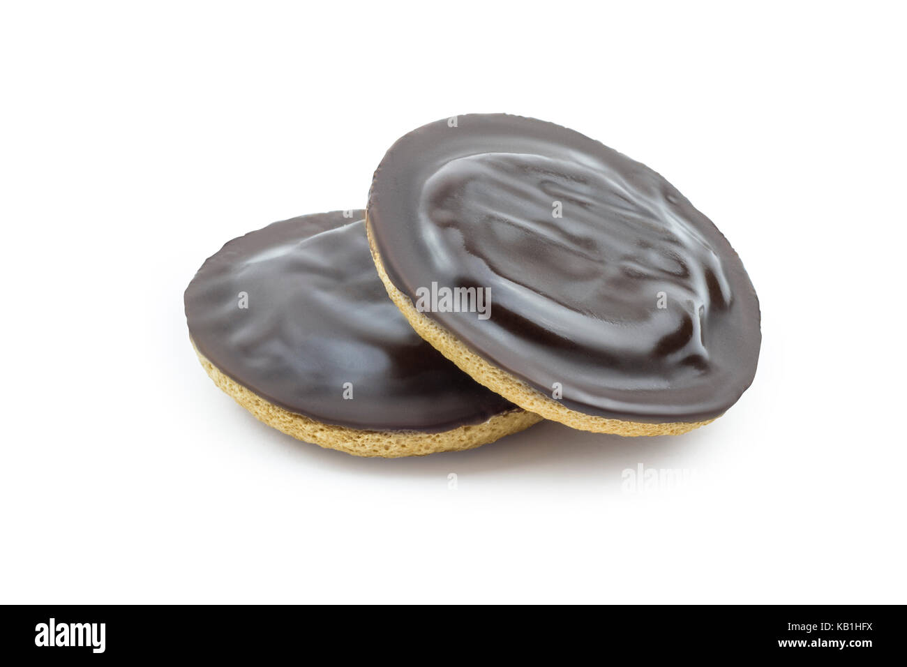 Jaffa cakes isolated on white background. Clipping path included in ...