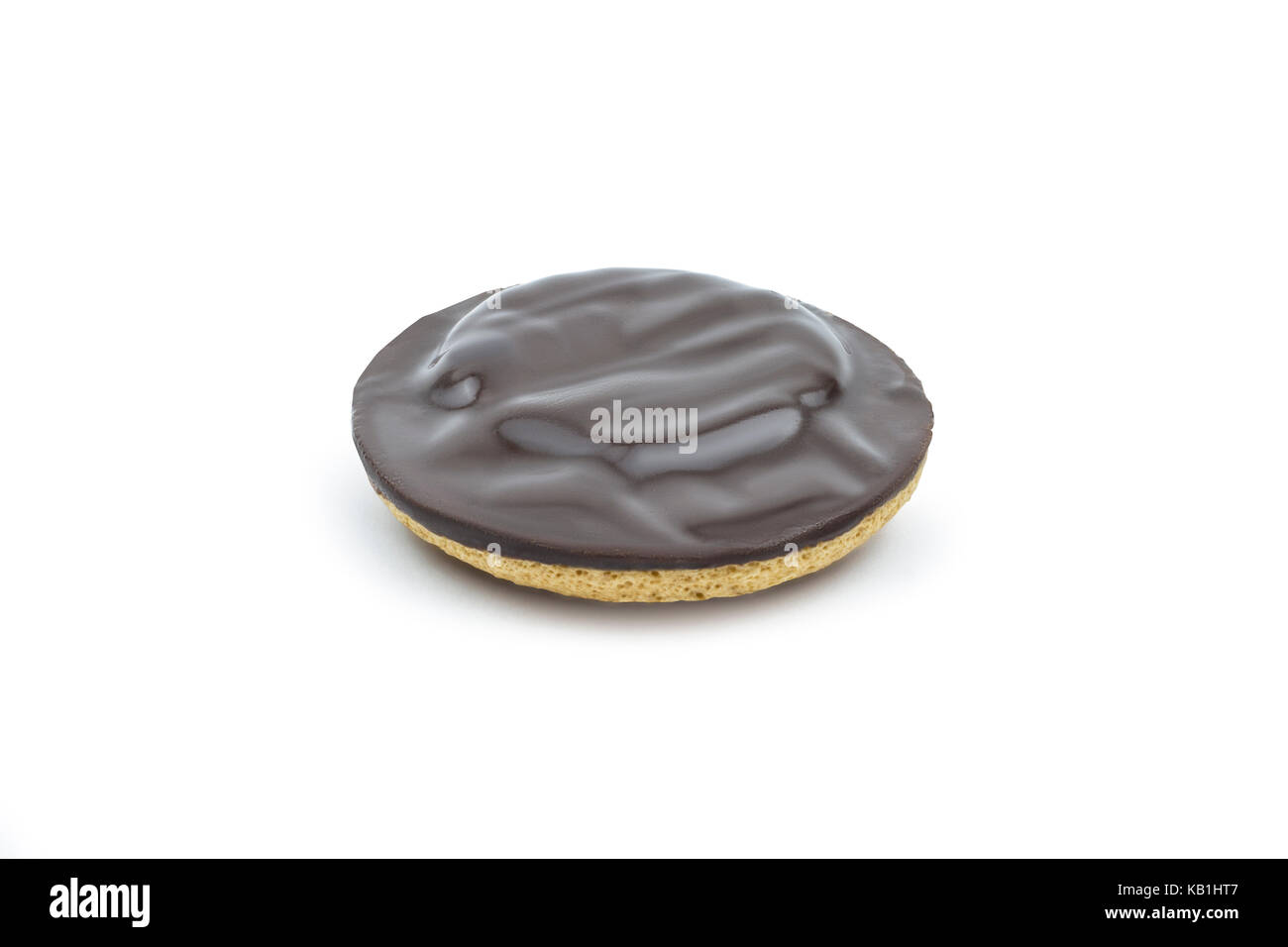 Jaffa cakes isolated on white background. Clipping path included in ...
