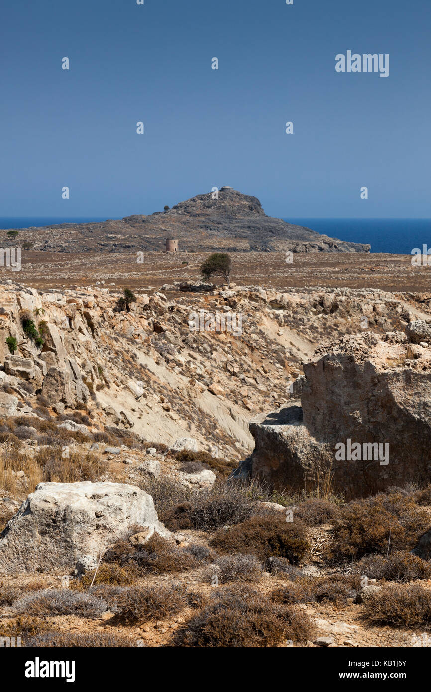 The path to the tomb of Cleobulus, a Greek poet and a native of Lindos ...