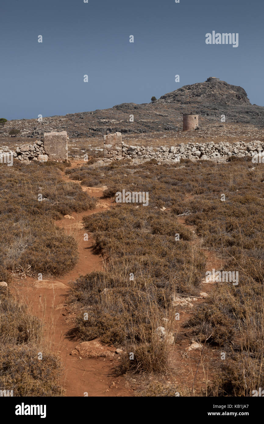 The path to the tomb of Cleobulus, a Greek poet and a native of Lindos ...