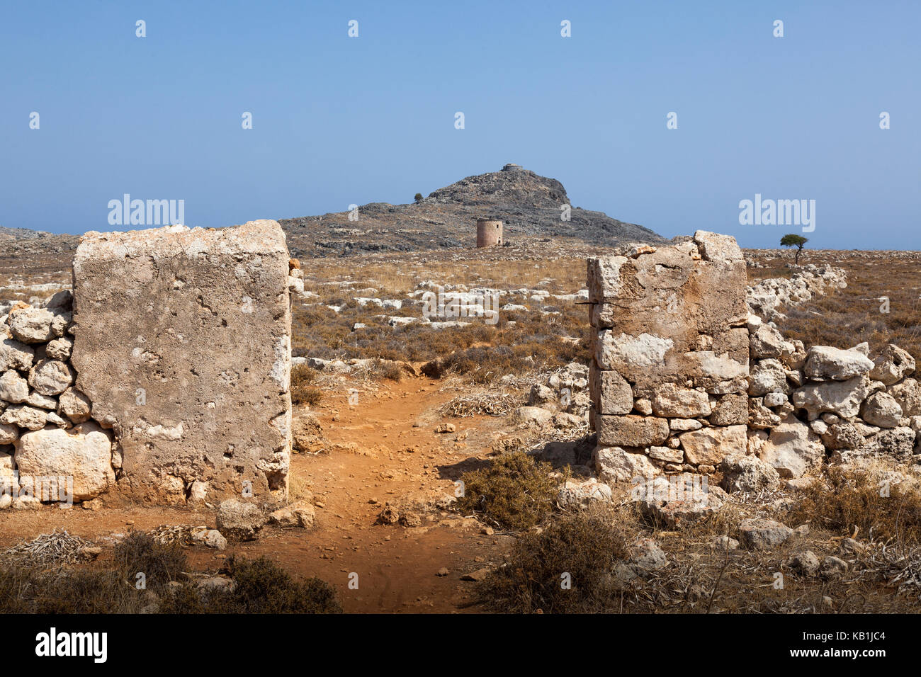 The path to the tomb of Cleobulus, a Greek poet and a native of Lindos ...