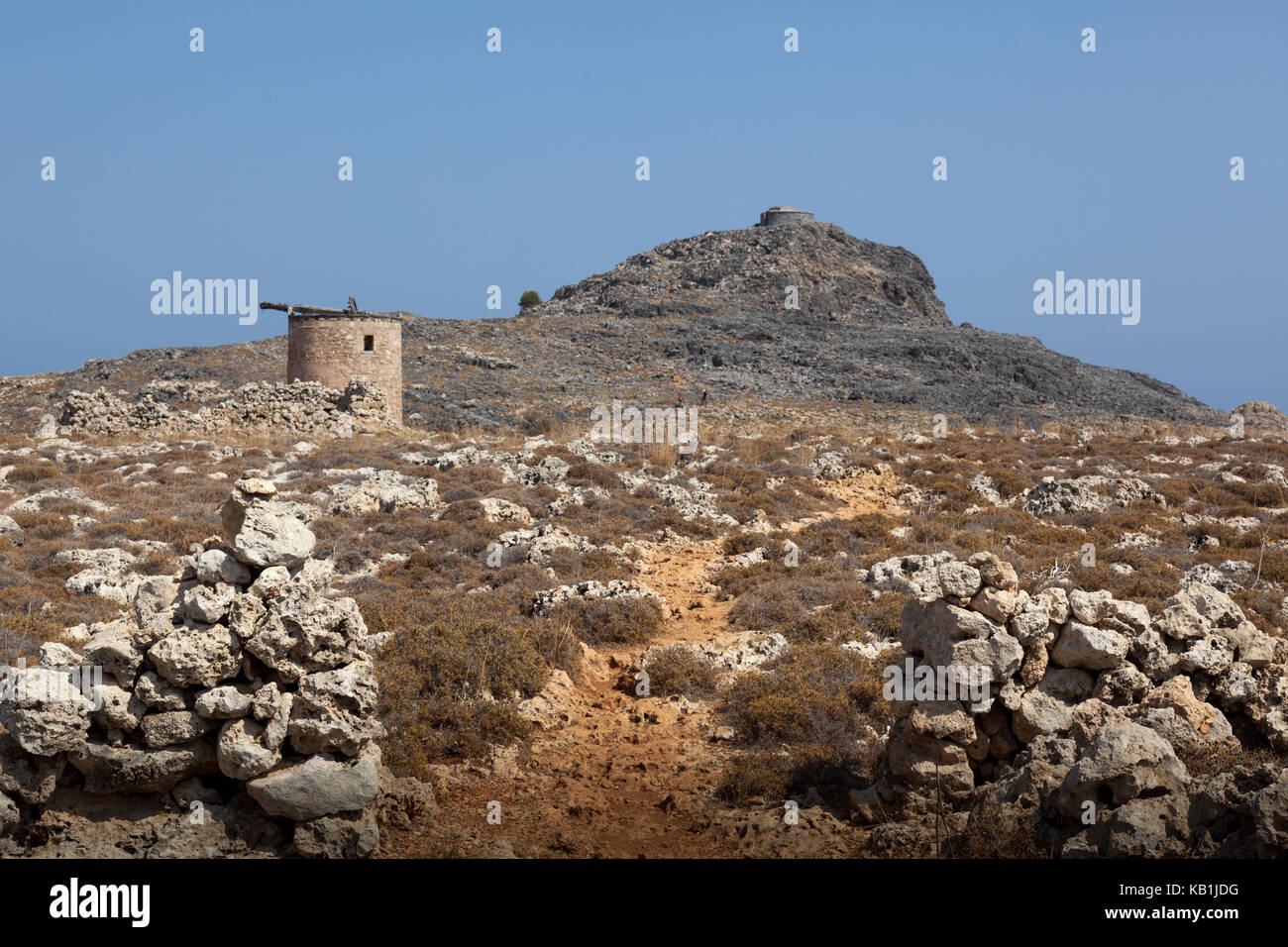 The path to the tomb of Cleobulus, a Greek poet and a native of Lindos ...