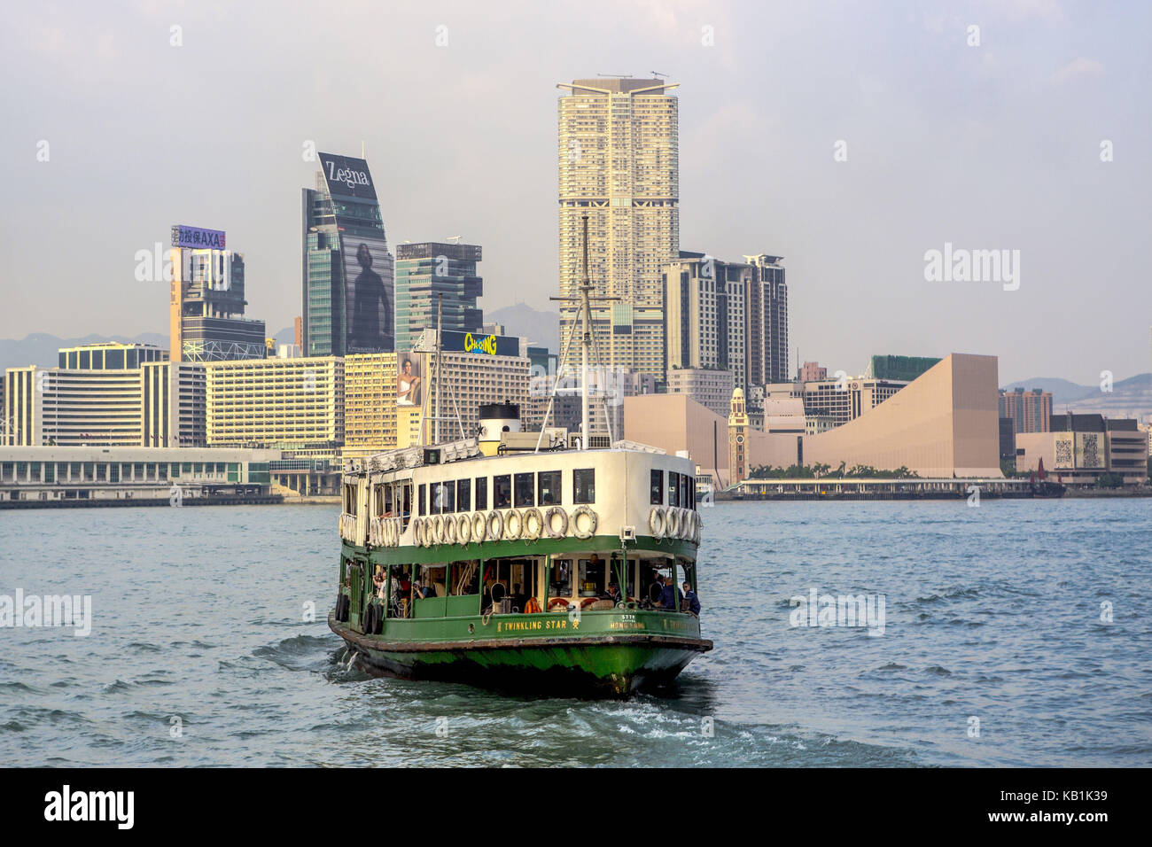 Ferry on the way, Kowloon district, Hong Kong Stock Photo - Alamy