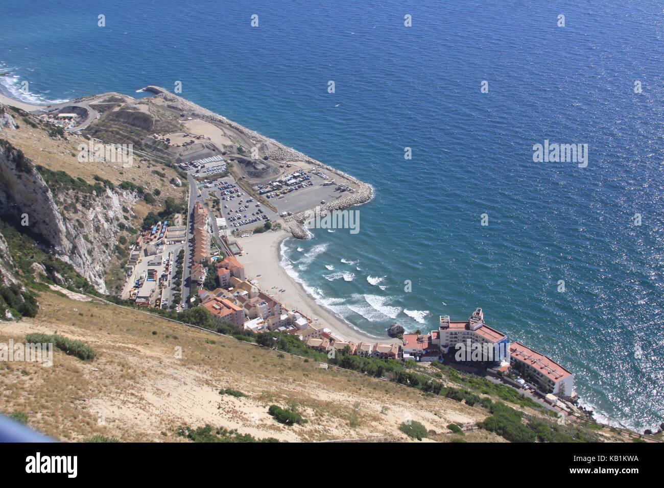 Catalan Bay as seen from the top of the Rock of Gibraltar Stock Photo ...