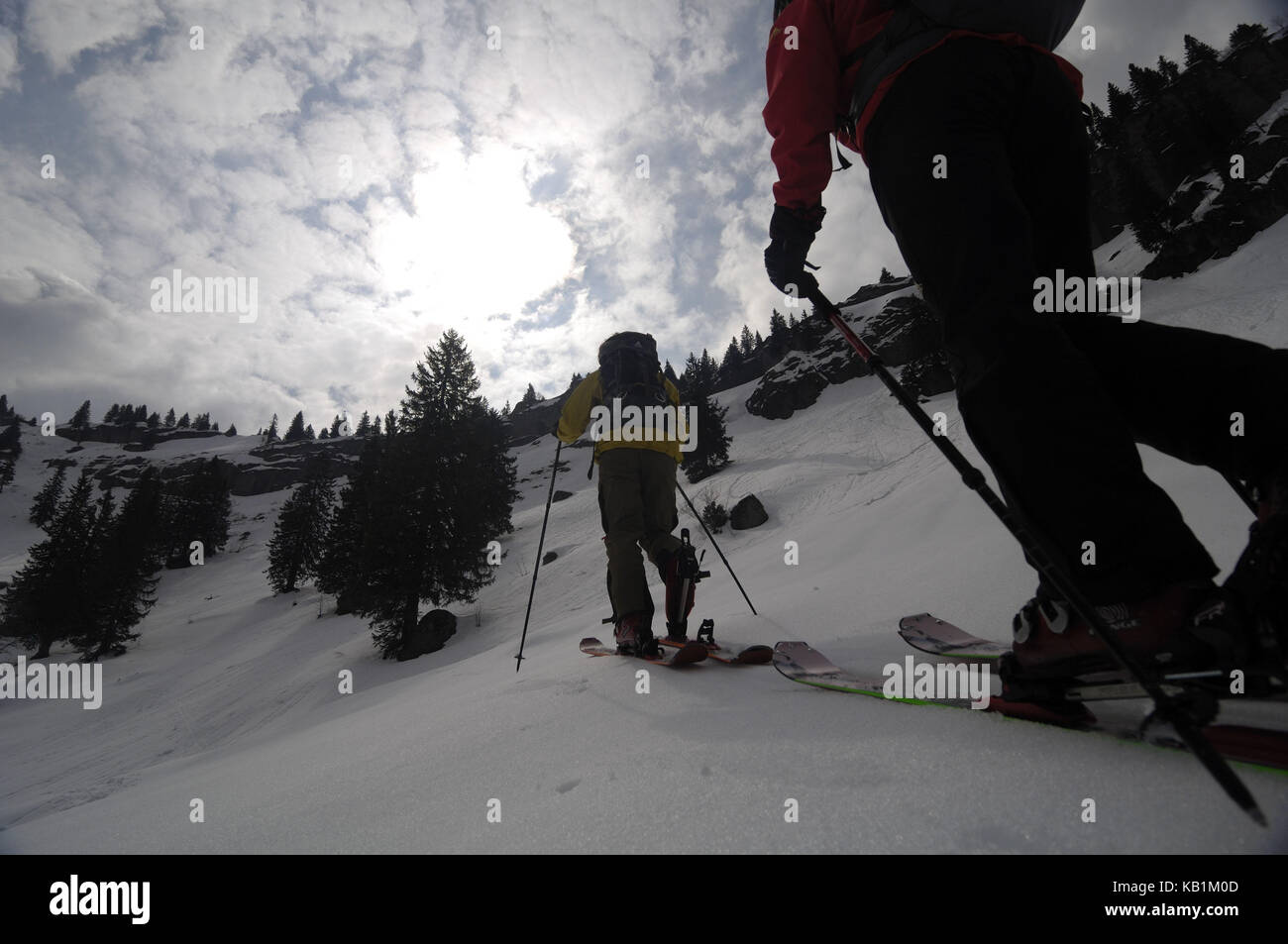 Ski tour at Hochgrat (mountain), Allgäu alps, Bavaria, Germany Stock ...