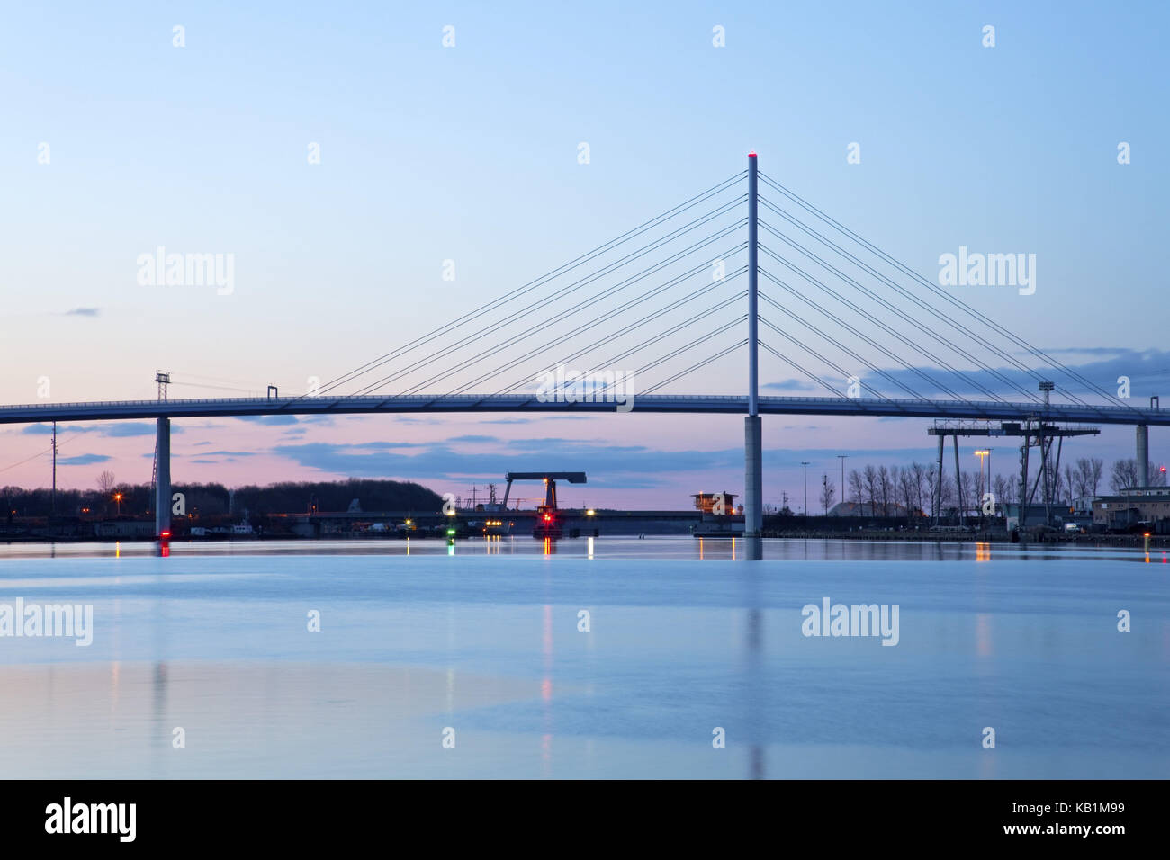 New Rügen bridge in front of the clay brick trench bridge, Hanseatic ...