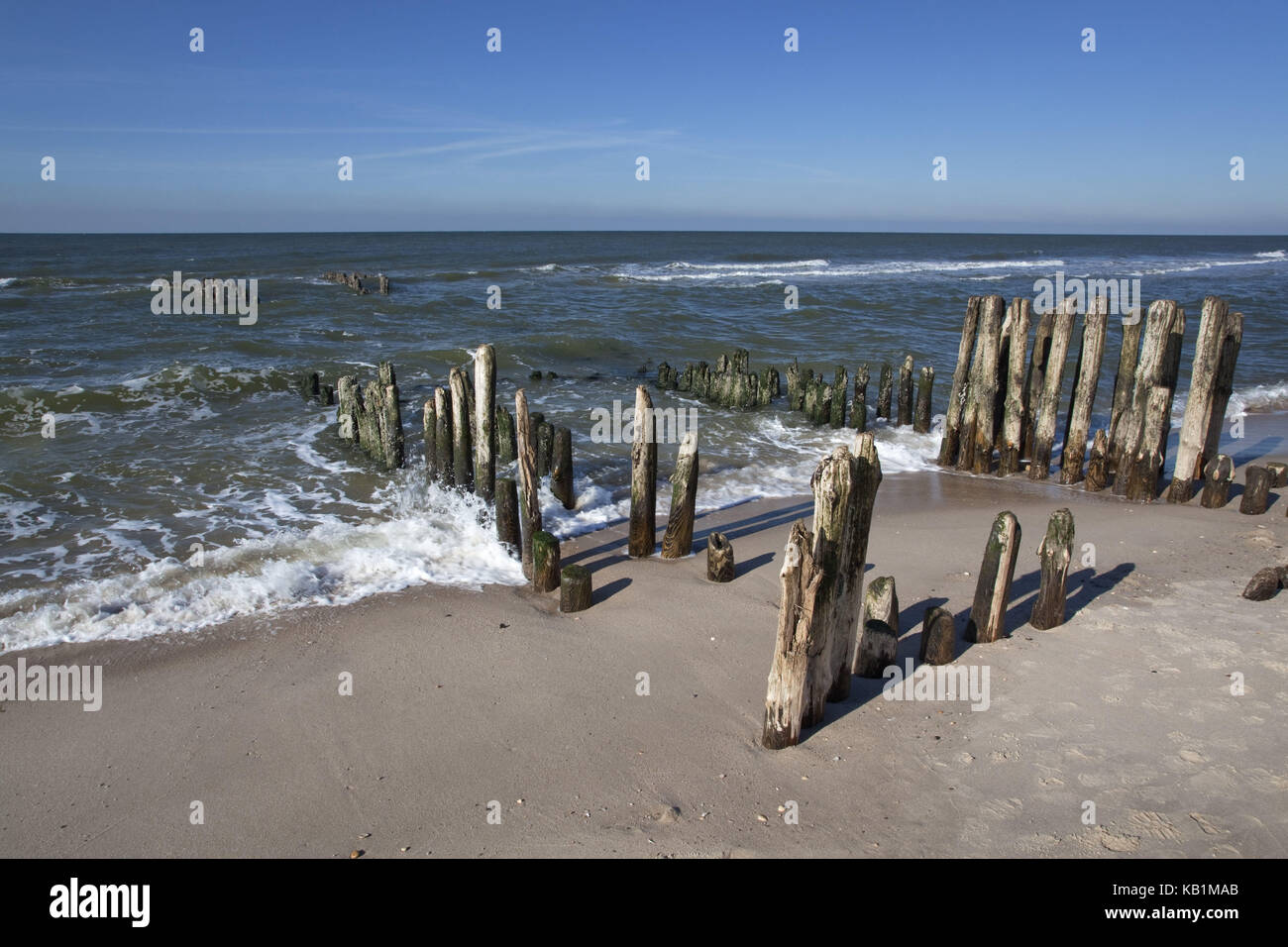 Breakwater in the North Sea, Rantum, island Sylt, Schleswig - Holstein ...