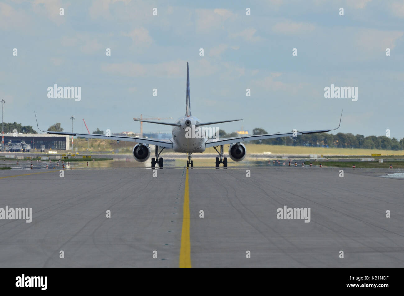 Germany, Berlin, ILA 2012, Runway, runway, air liner, airbus, rear view ...